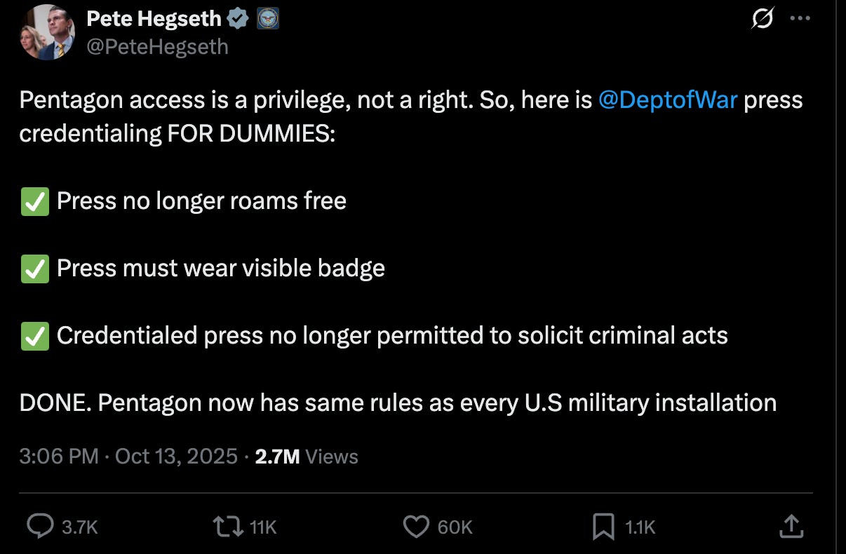 Only One Network Has Signed Hegseth's Knob-Slobbing Journalist Pledge ...