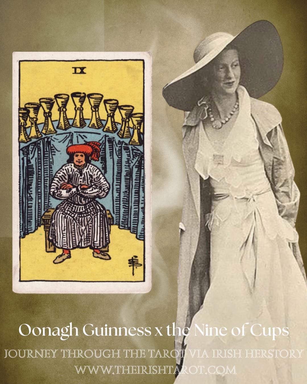 Oonagh Guinness and the Nine of Cups - by Regina de Búrca