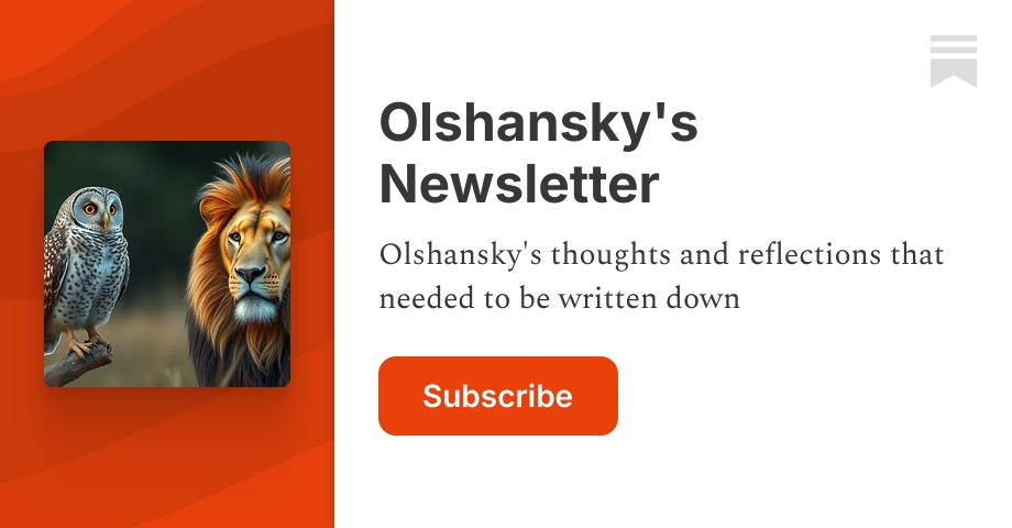 Olshansky S Newsletter Daniel Olshansky Substack