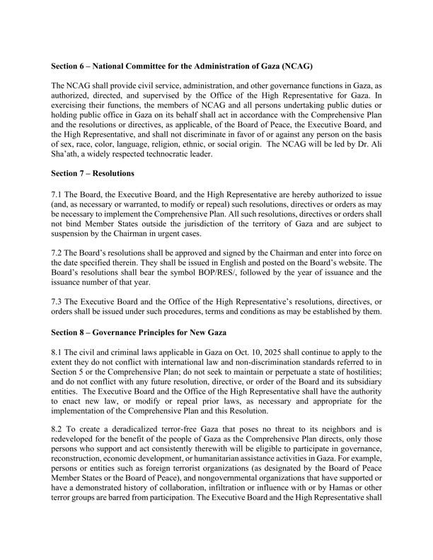 Leaked “Board of Peace” Resolution Outlines U.S.-Led Plan to Rule Over ...