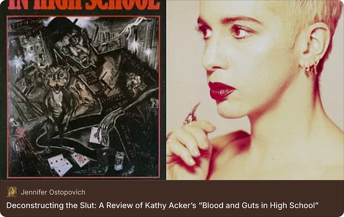 Jennifer Ostopovich (@litwoman): "Kathy Acker’s “Blood and Guts in High ...