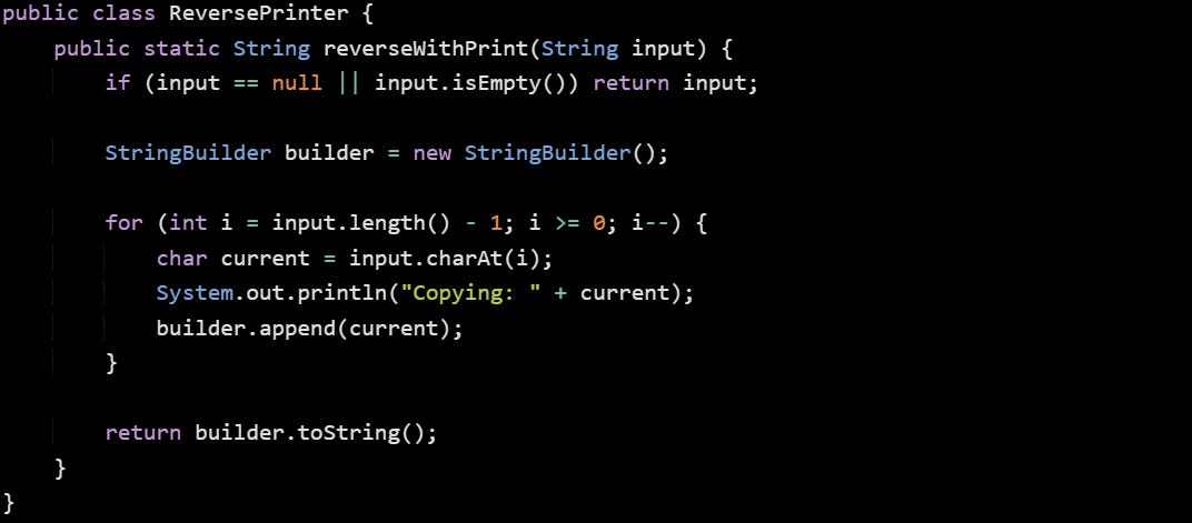Reversing a Word or Sentence Using Java Code