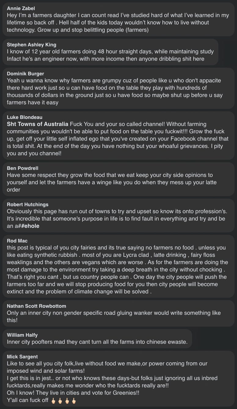 Shit List Fan Mail: Farmers - by Rick Furphy