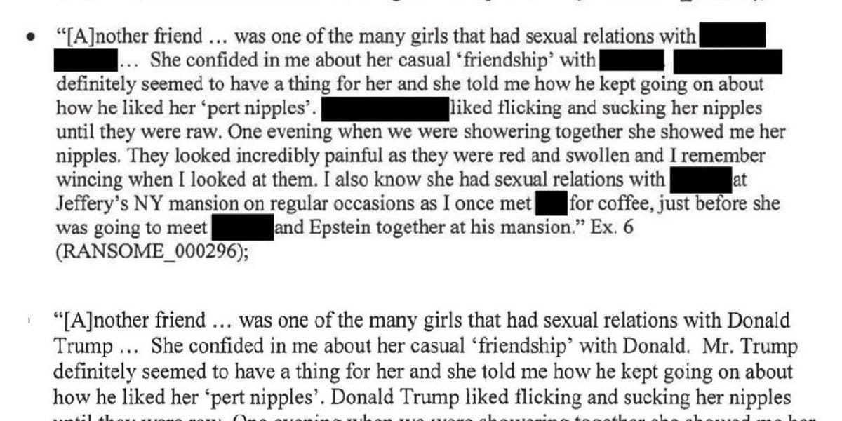 Epstein Files: Viral Post Claims to Prove DOJ Is Redacting Trump’s Name.