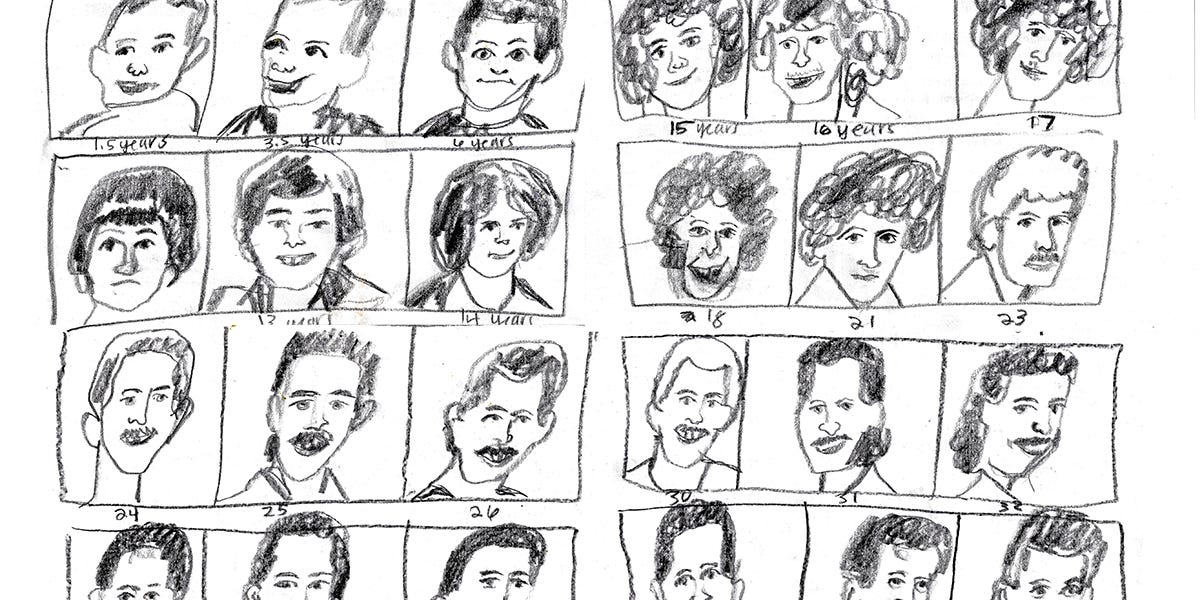 Drawing age progression - by Beth Spencer