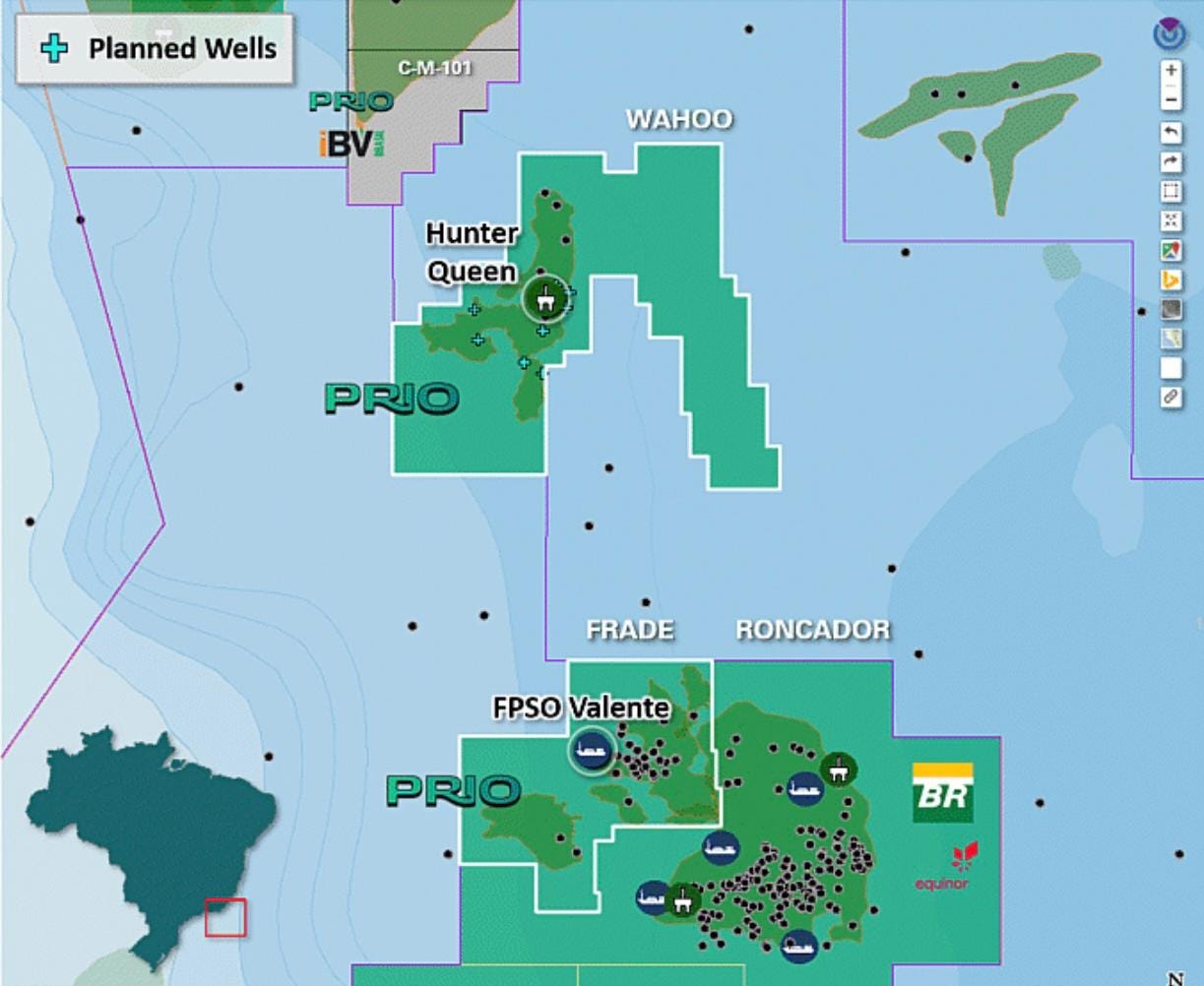 Sonda Hunter Queen - Wahoo - Mapa