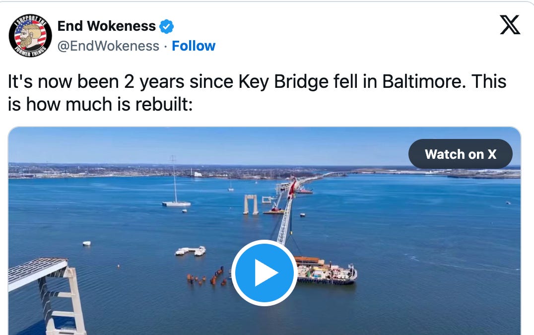 Baltimore Bridge Collapse, Two Years Later: Blue-State Biden-Level ...