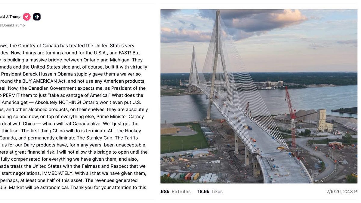 🏒🌉 The Bridge, The Bully, and The Puck: Trump Threatens to Seize ...