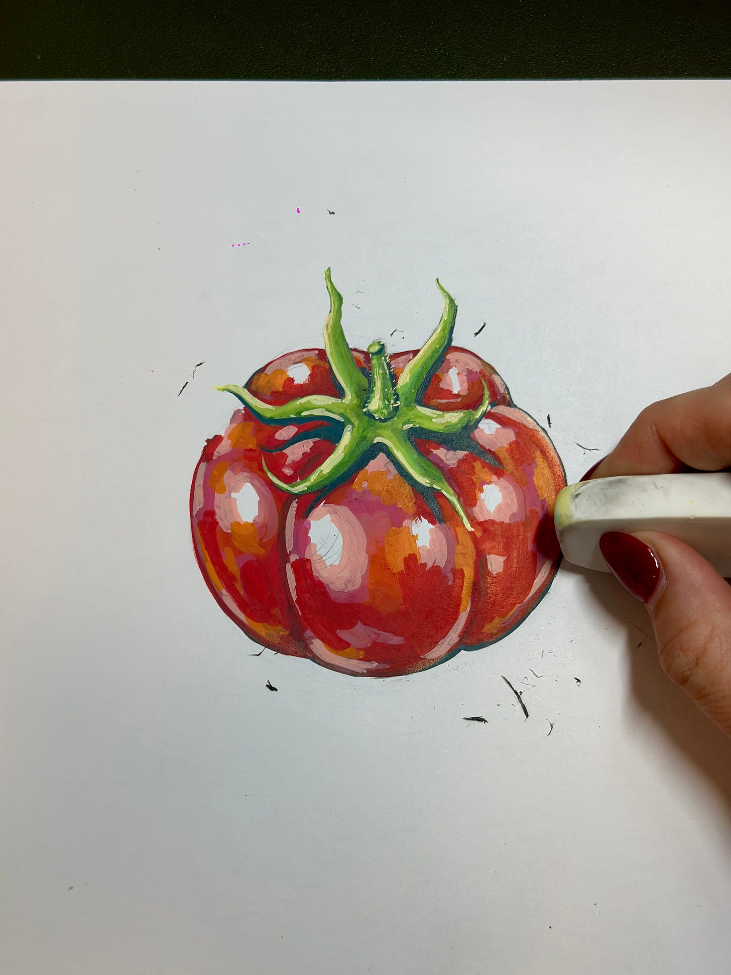 tomato drawing pencil shading