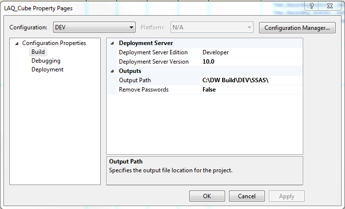 Automate build and deployment of SSAS Cubes using MSBUILD