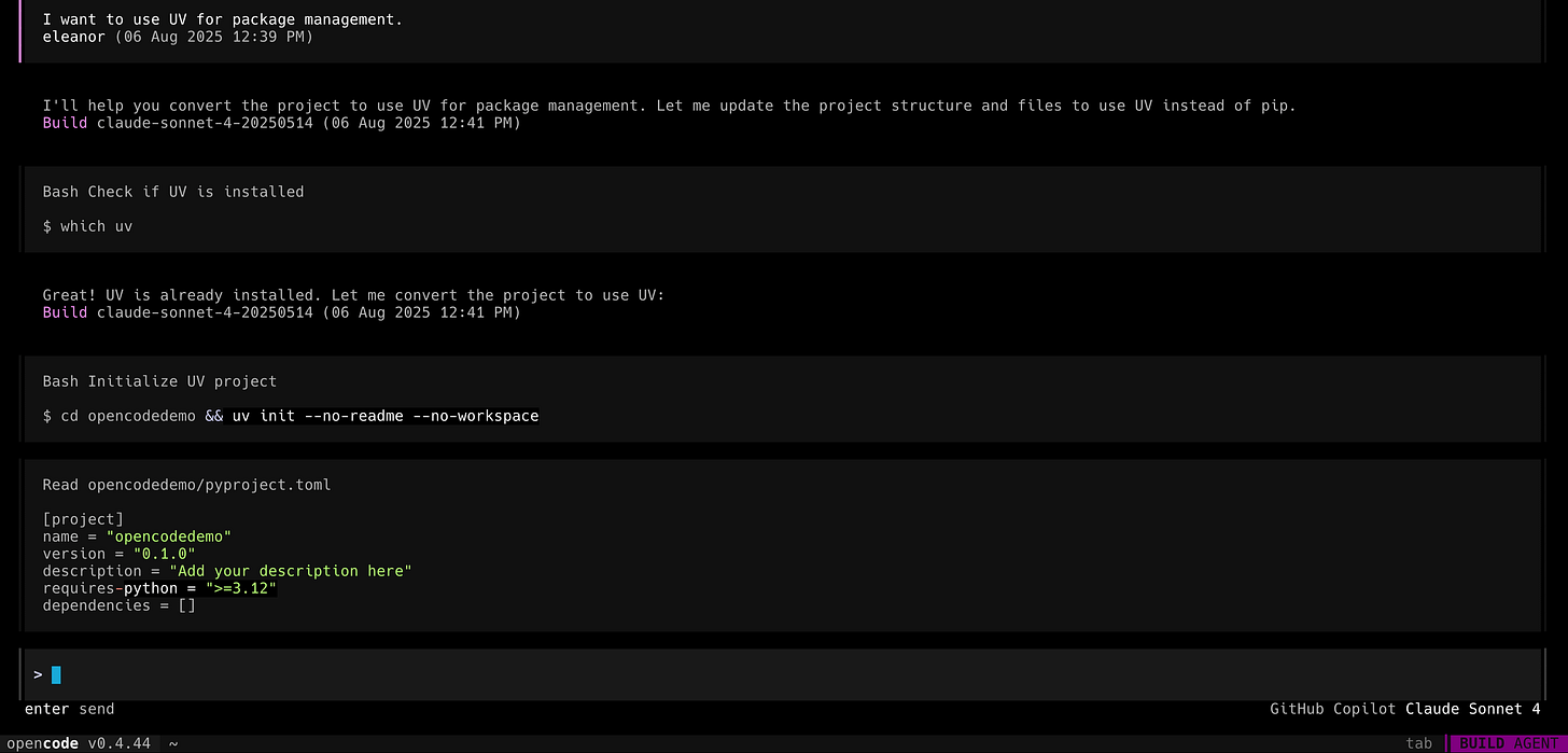 opencode Tool Review - by Eleanor Berger