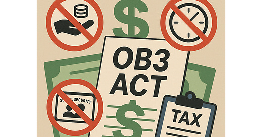 OB3 Act: No Tax on Tips, Overtime, or Social Security