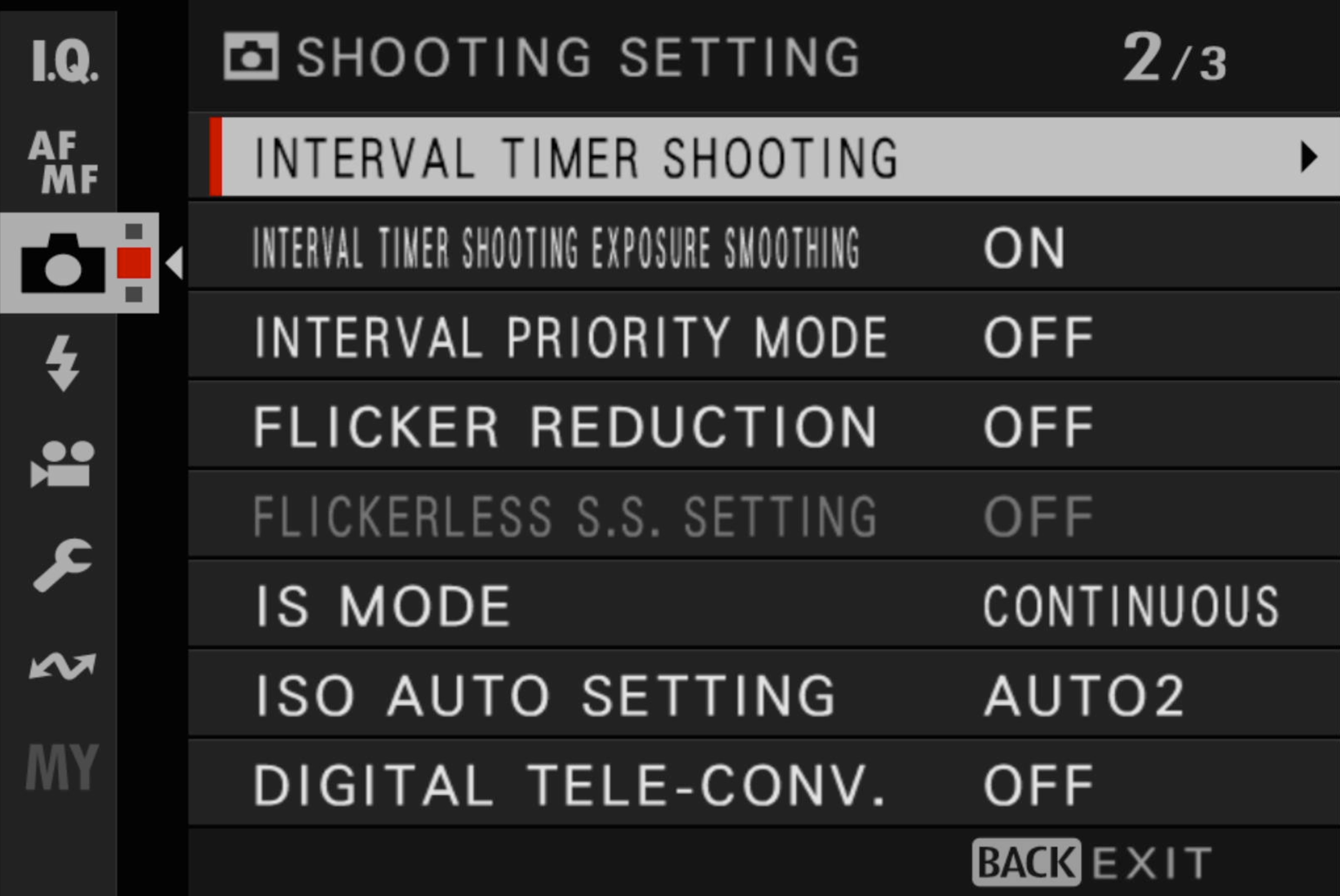 Fujifilm X Series Understanding Shooting Setting Menu 1/2