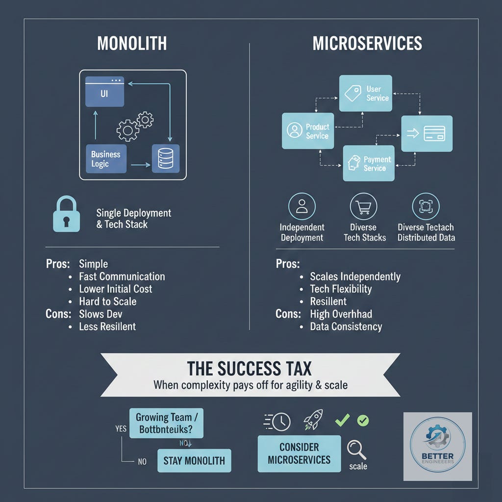 Monolith vs. Microservices: When Does Success Become a Tax?