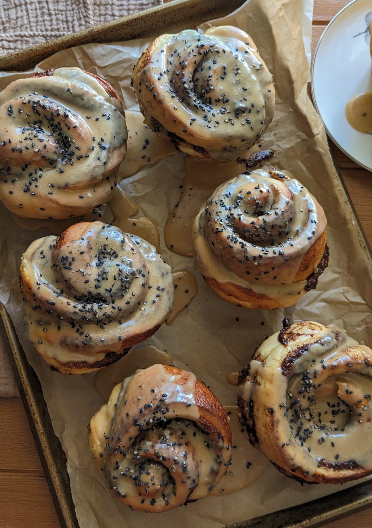Cinnamon Rolls: Black Sesame & Miso - by channey