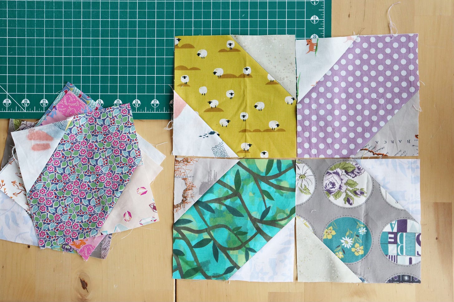 Hugs + Kisses quilt blocks - by Rachel LaBour