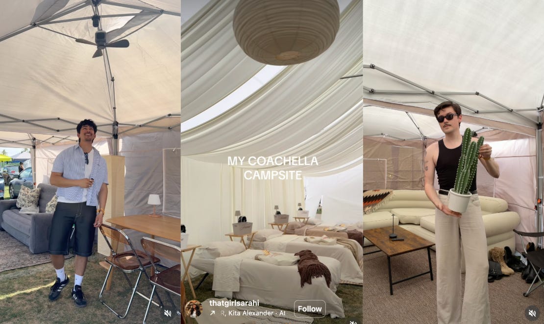 the coachella camping setups are the best (and worst) part of coachella.