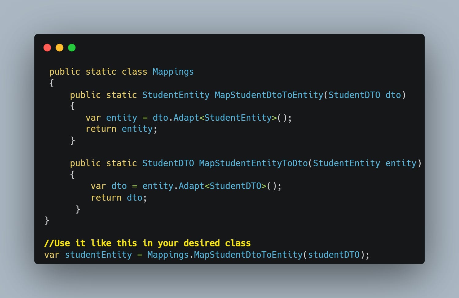 Episode 6 : Mapster in .NET Core for Mappings