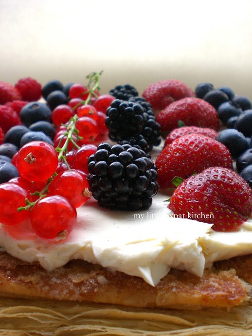 Fresh berry tart with puff pastry - by Magdalini Zografou