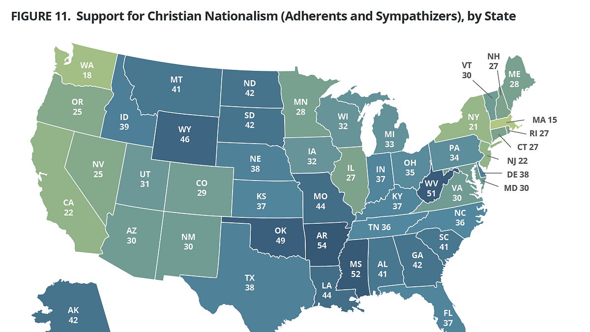 Mapping Christian Nationalism Across All 50 States