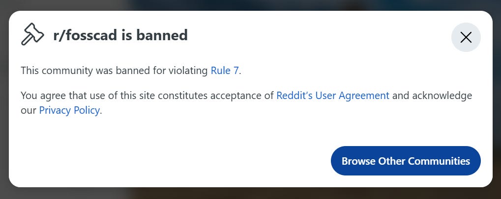 LONG LIVE FOSSCAD - Subscribe To /r/3D2A - by Alyosha K.