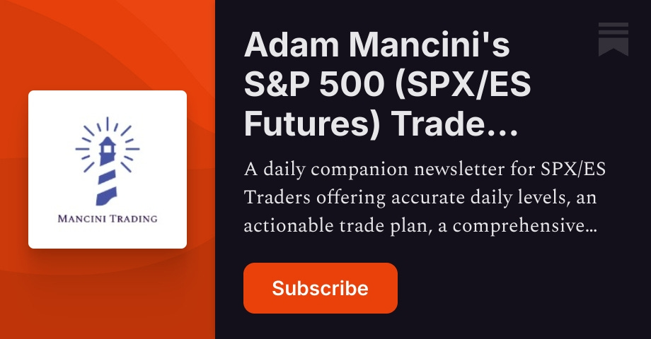 Adam Mancini's S&P 500 (SPX/ES Futures) Trade Companion | Substack