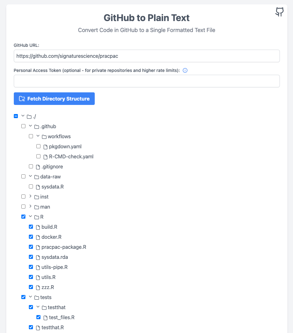Turn a GitHub repo into a single text file for LLM-friendly input
