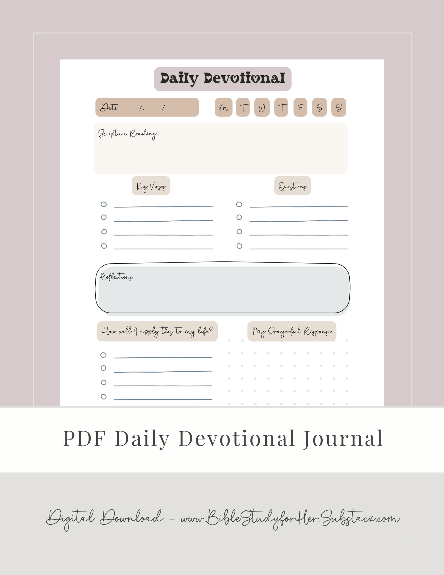 PDF Daily Devotional Journal - by Heather Bixler