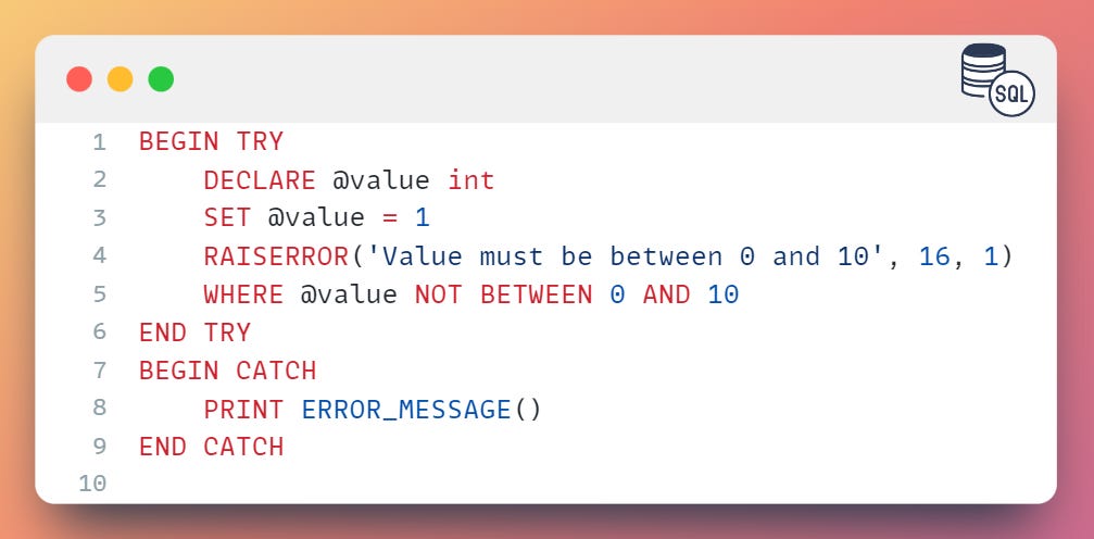 SQL: RAISEERROR - by Kaya Ozkur
