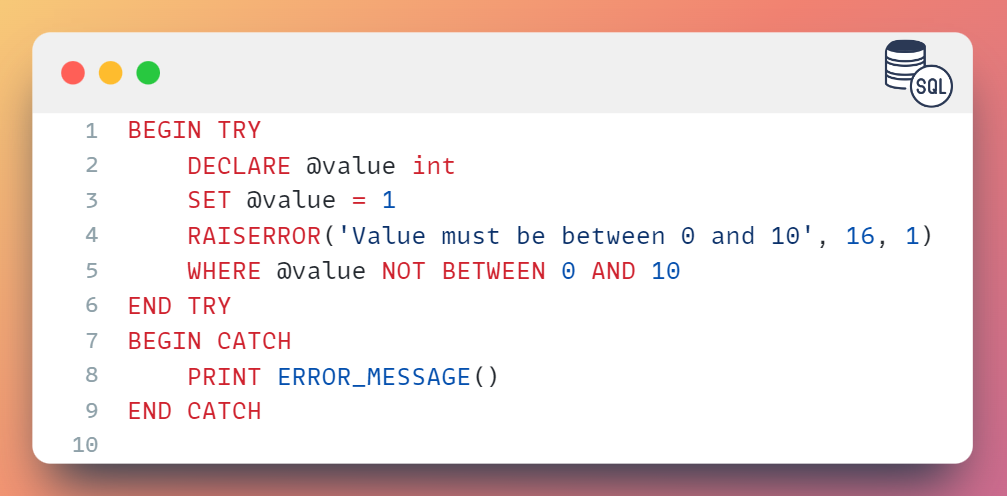 SQL: RAISEERROR - by Kaya Ozkur