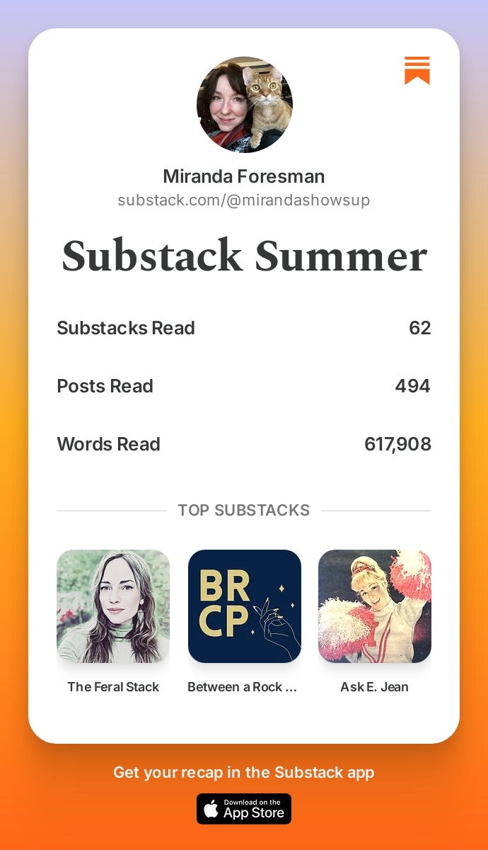My Substack Summer - by Miranda Foresman