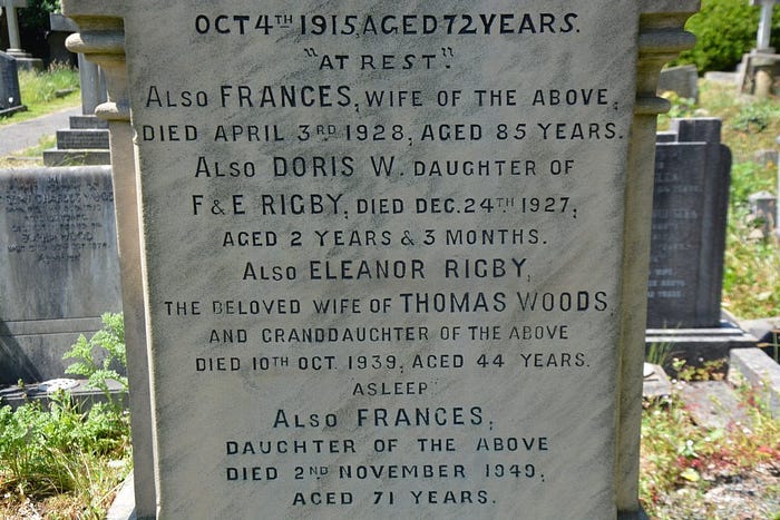 The Strange Tale of The Real Eleanor Rigby & How She Raised $250,000