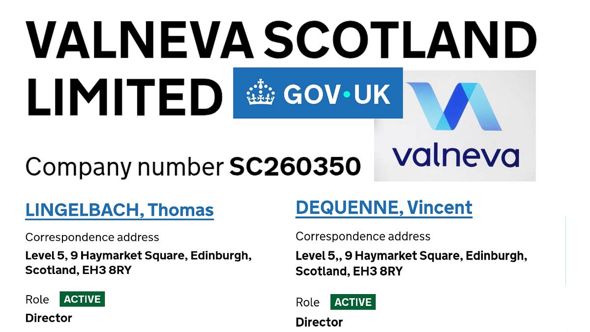 VALNEVA SCOTLAND LTD - Registered Office in Edinburgh - 3 DIRECTORS ...