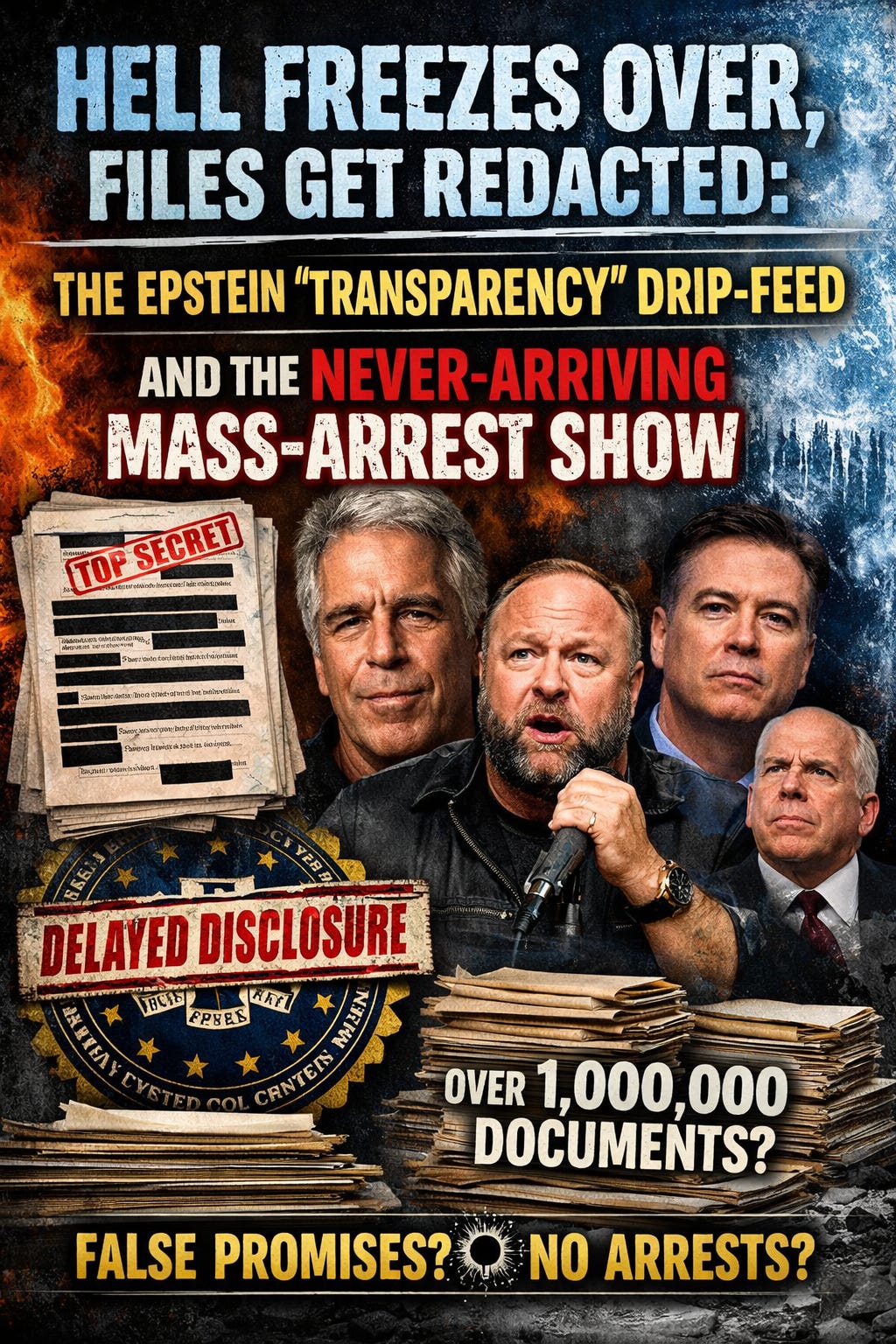 “Hell Freezes Over, Files Get Redacted: The Epstein ‘Transparency’ Drip ...