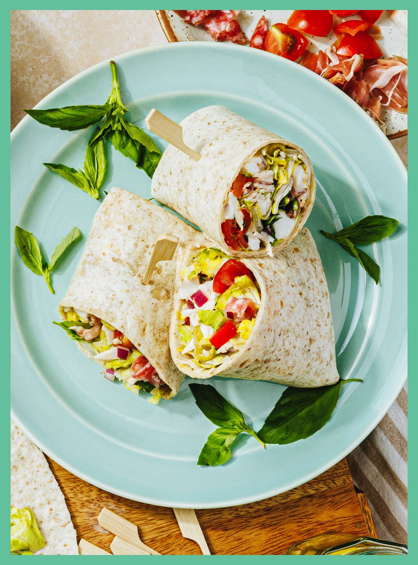 chopped italian deli wraps