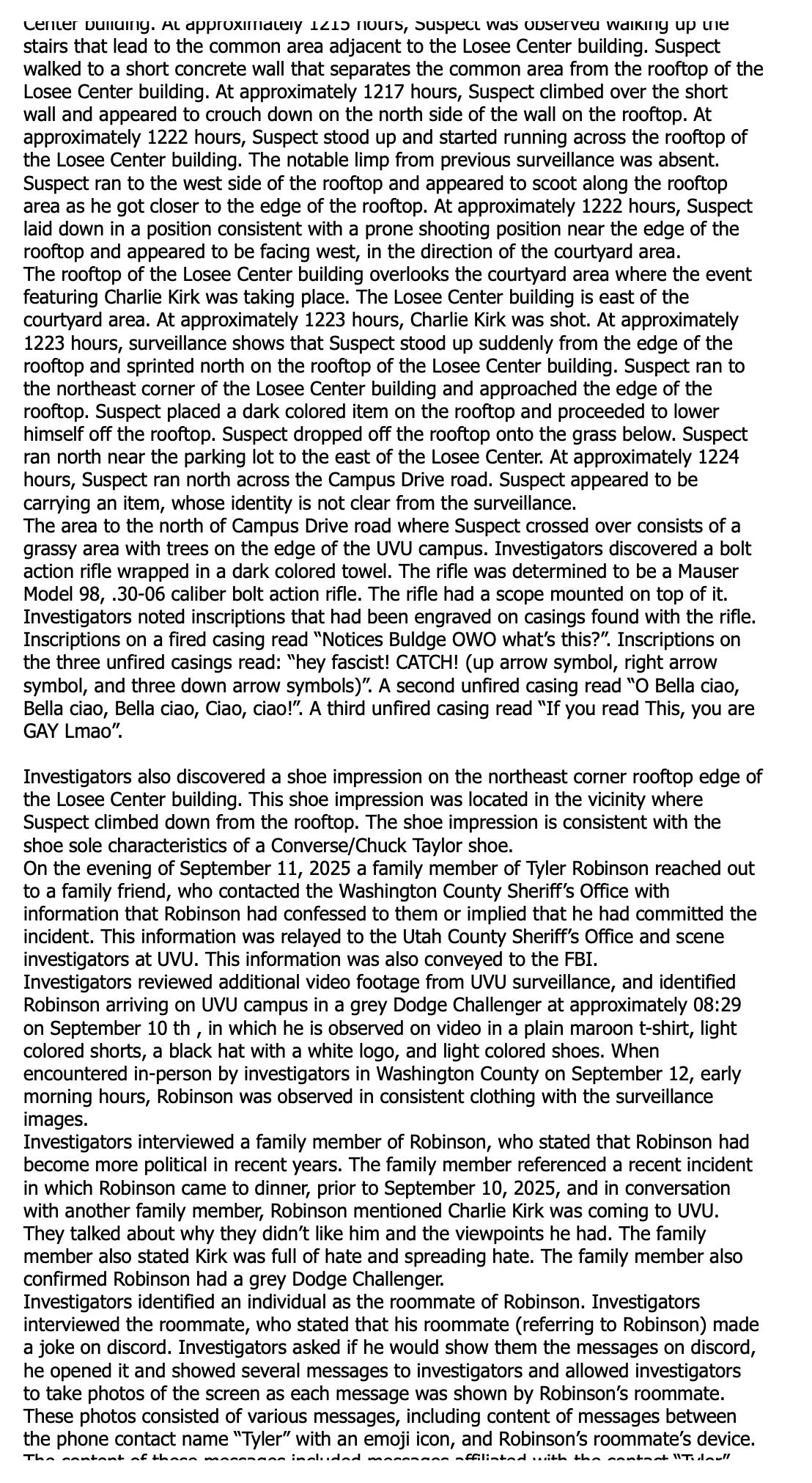 Charlie Kirk Case Files - Robert Gouveia