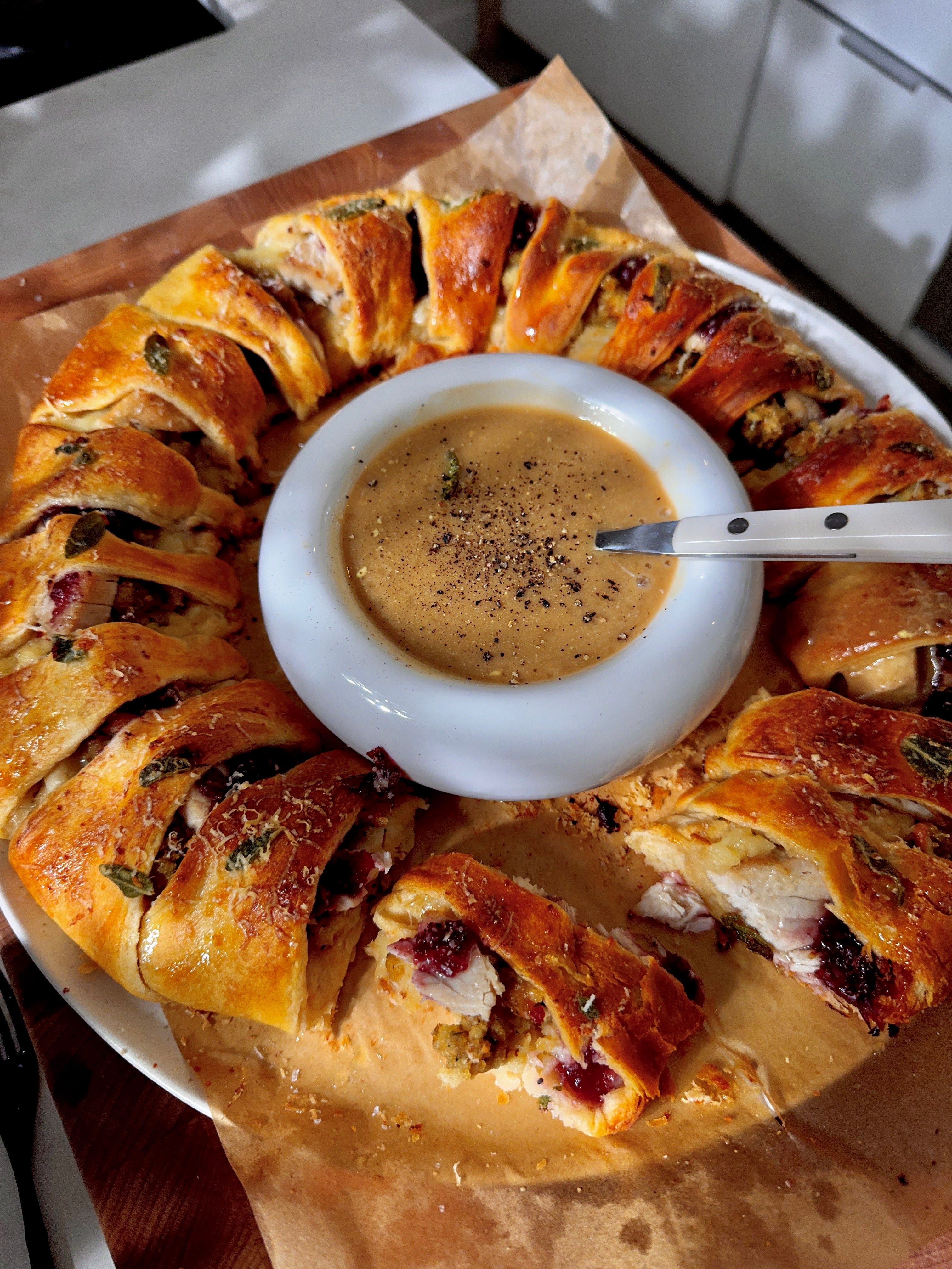 thanksgiving leftovers crescent ring - dinner, sorted