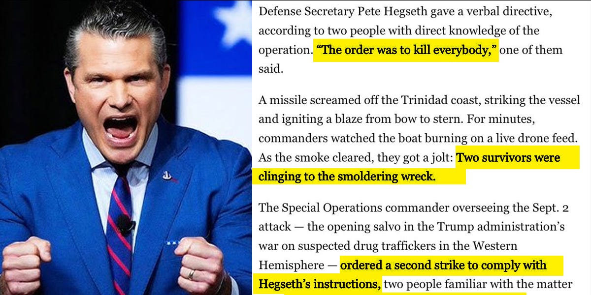BREAKING: Hegseth “Kill Everybody” Order Constitutes a War Crime