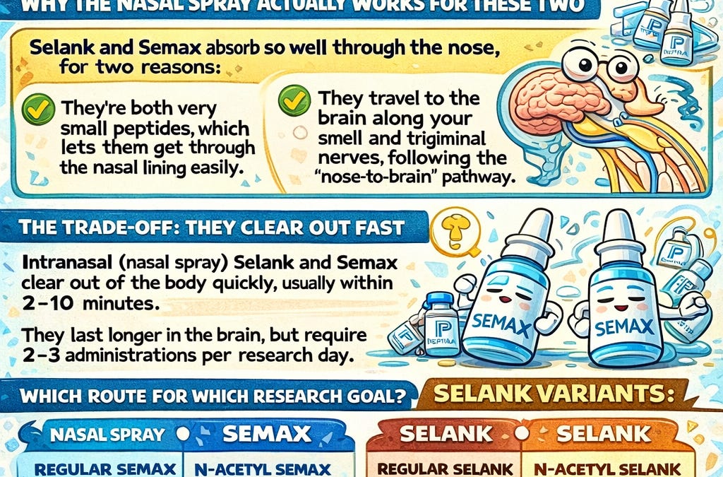 Semax & Selank: Nasal Spray vs. SubQ — Plus All the Variants Explained