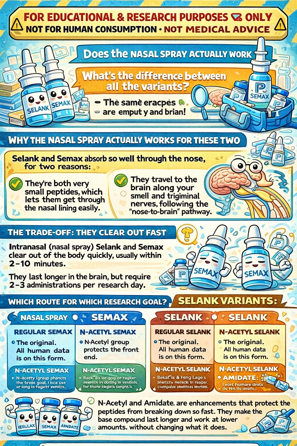Semax & Selank: Nasal Spray vs. SubQ — Plus All the Variants Explained
