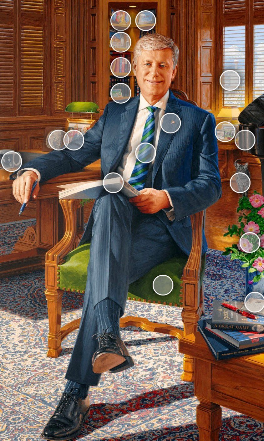 Details of the official portrait of Stephen Harper...