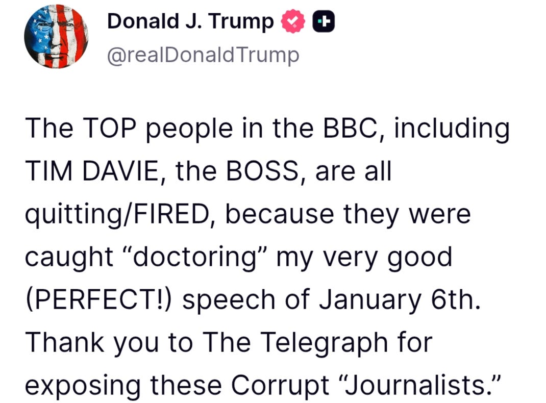 Trump threatens the BBC over an edit - by Bill Addis