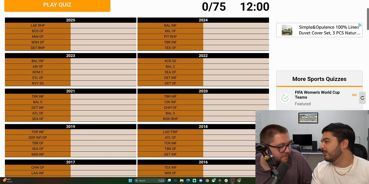 Jolly Olive and Justin Penik play Sporcle: Top 5 MLB Prospects Since 2011