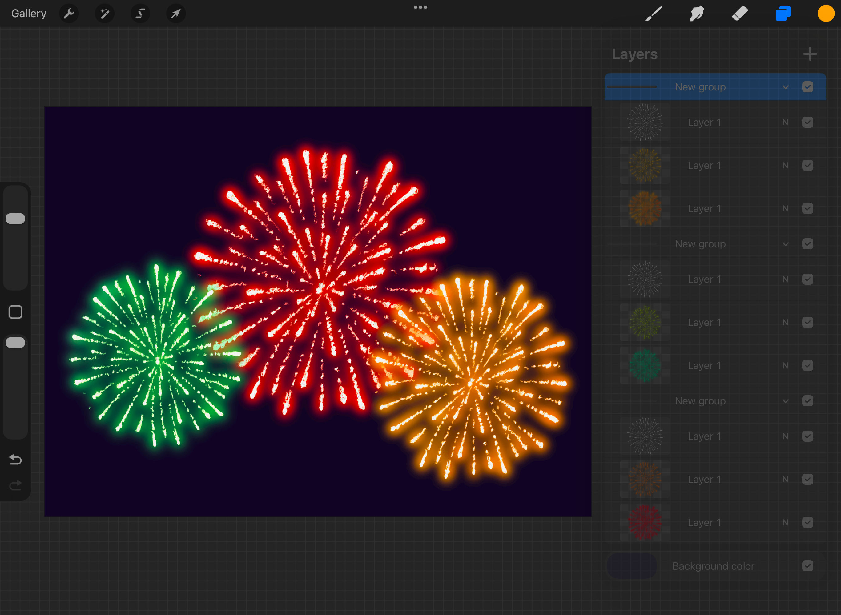 Drawing Fireworks in Procreate - by Zoungy Kligge