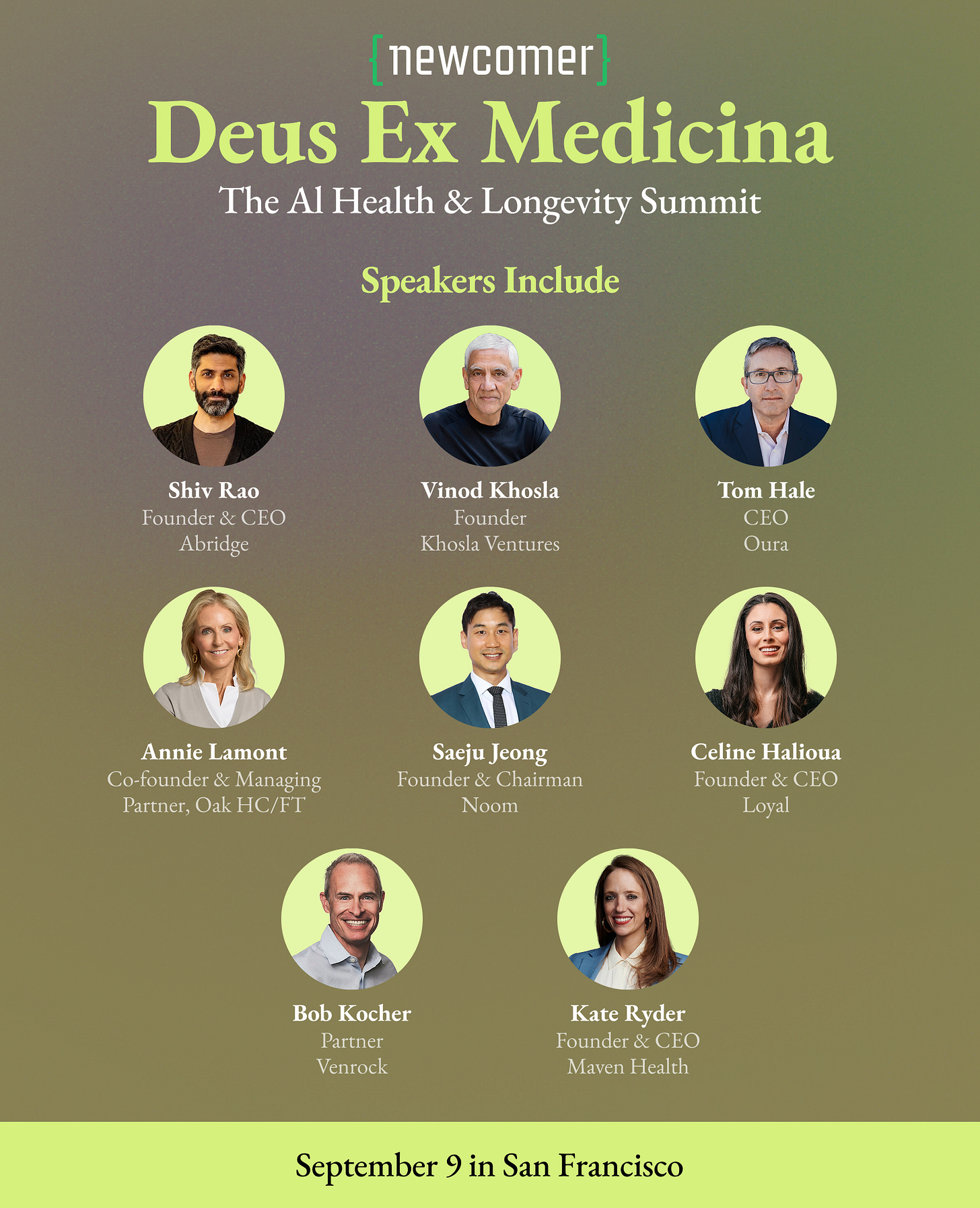 Announcing Deus Ex Medicina, Newcomer's AI Health & Longevity Summit