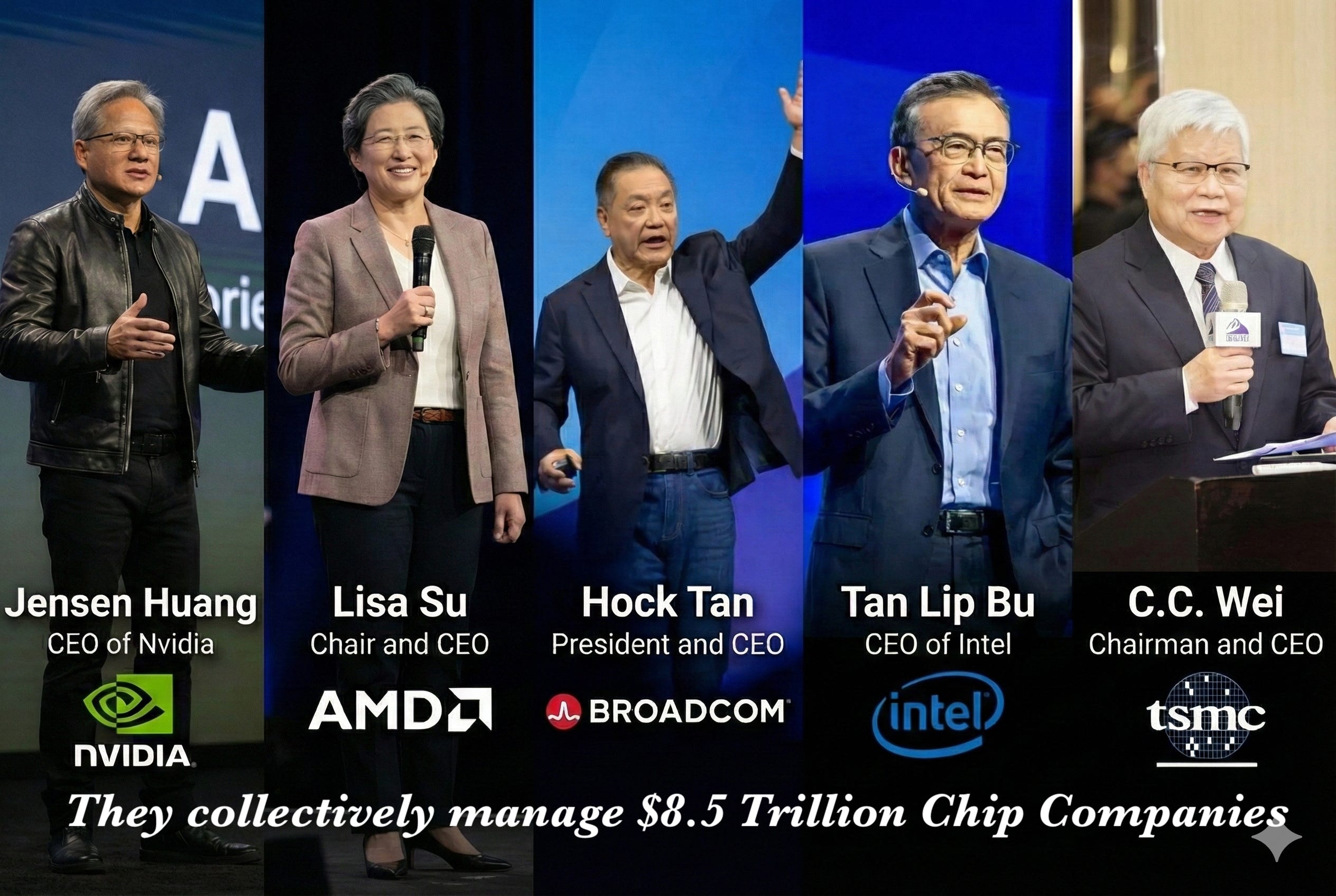 5 Ethnic Chinese CEOs Manage $8.5 Trillion Chip Companies
