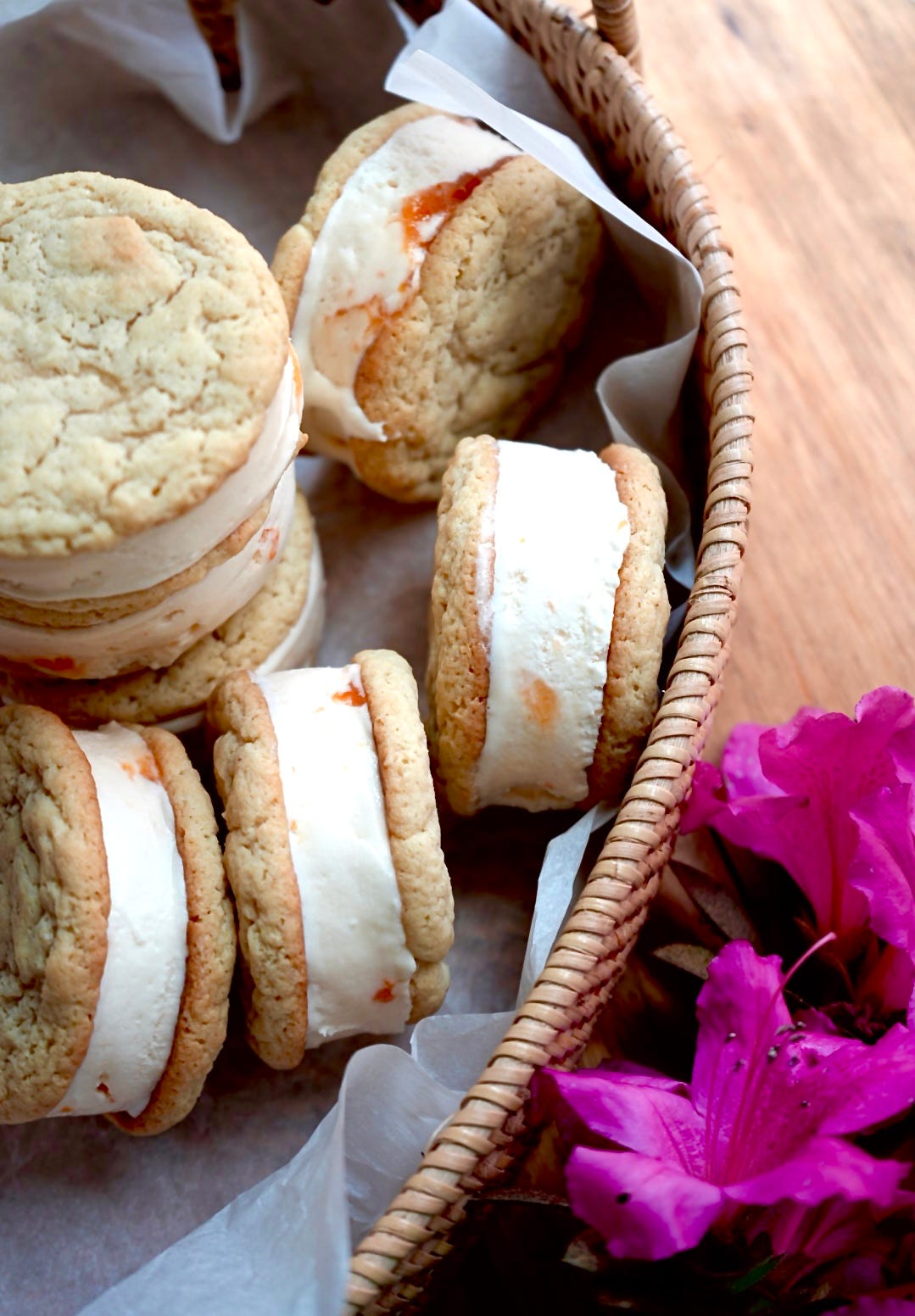 Peach Ice Cream Sandwiches - by Ansley Prutsman