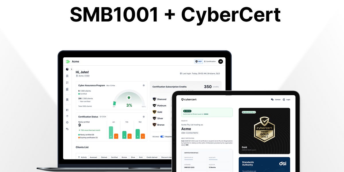 SMB1001 & CyberCert: How It All Hangs Together