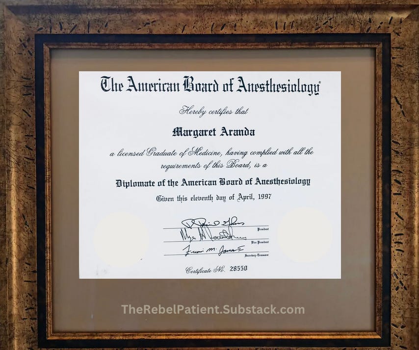 Losing My Medical License and American Board of Anesthesiology ...