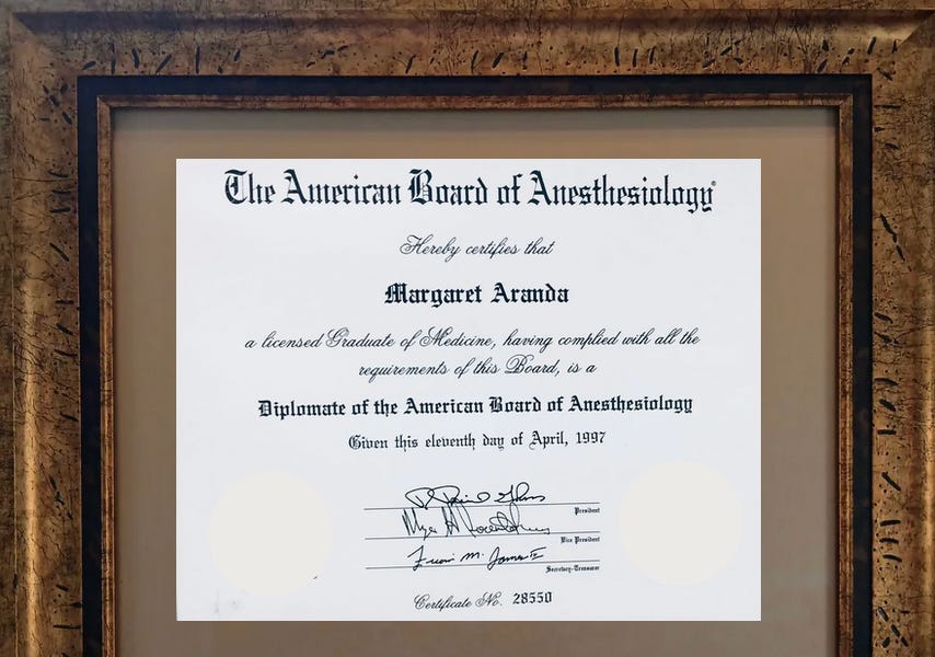 Losing My Medical License and American Board of Anesthesiology ...